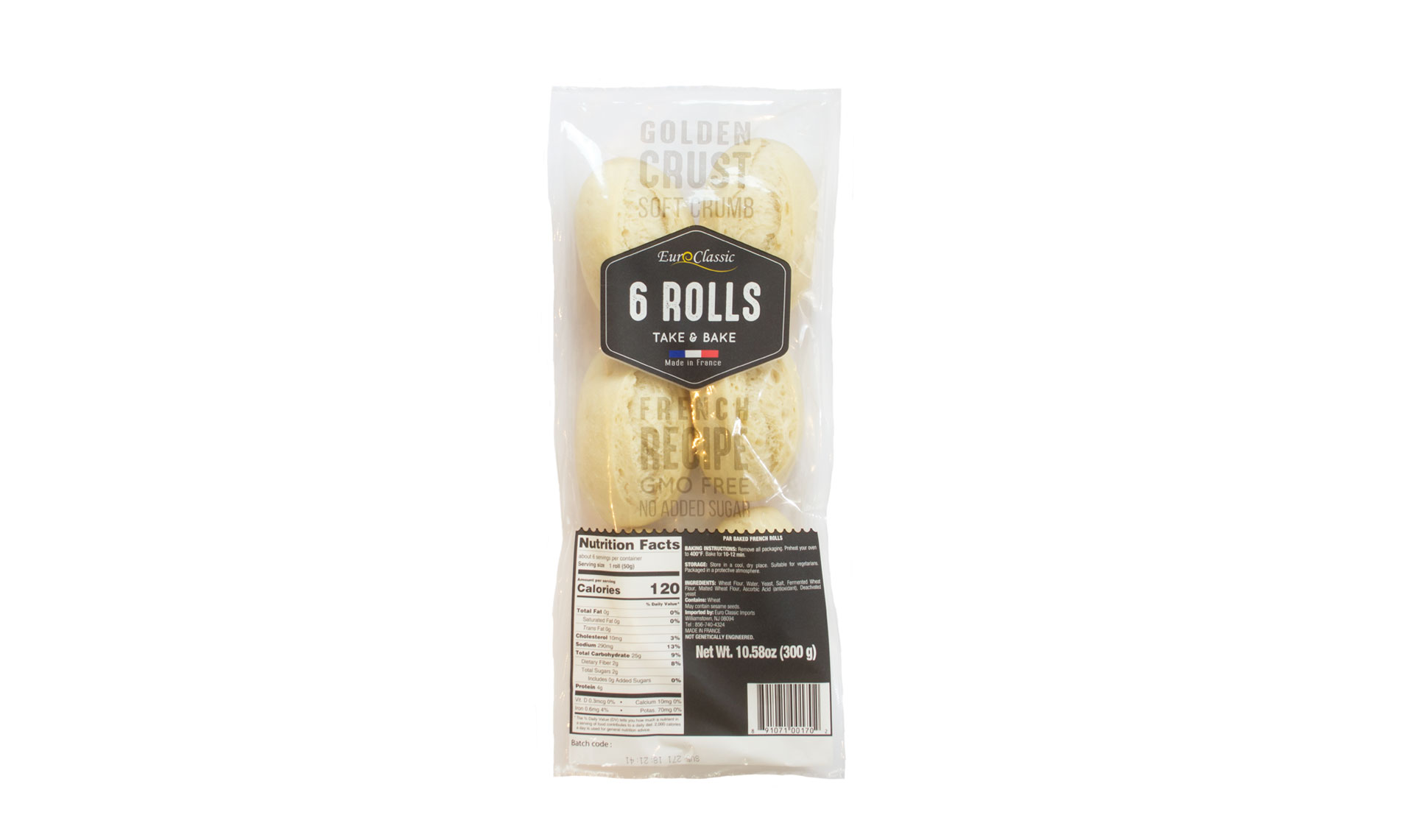 Authentic French Mini Rolls 6 Pack - USA
